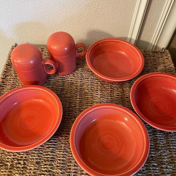 Fiestaware | Dining | Persimmonfiestaware Usa Hlc Retired Salt And ...